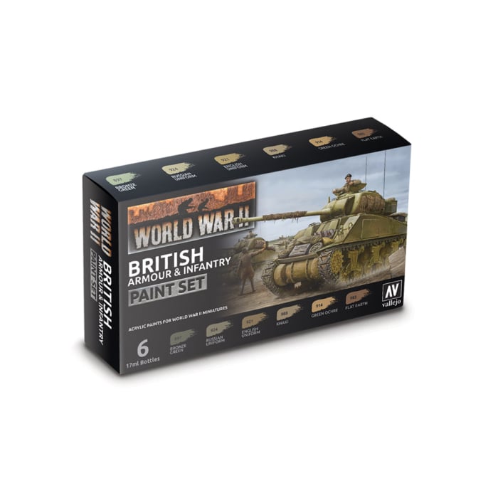 WWII British Armour and Infantry Paint Set